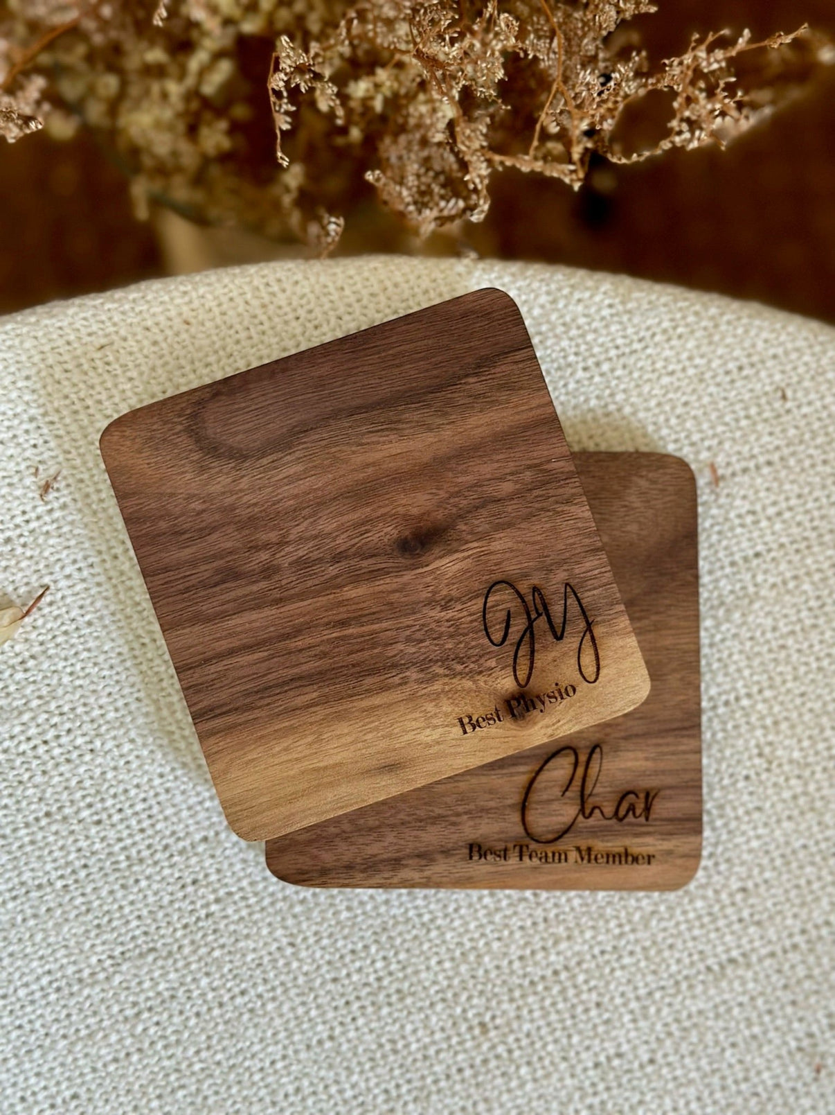 Personalized Gift - Wooden Coaster Set – The Chic Habitat